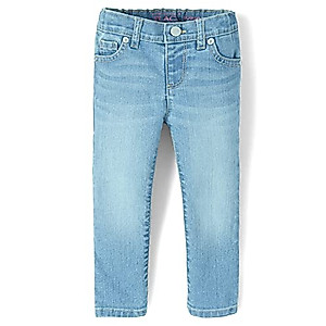 The Children's Place Baby Girls and Toddler Girls Super Skinny Jeans, Light Jay Blue Wash, 3T