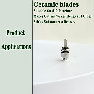 MengMain Ceramic Hot Knife Tip,Heating Multi-Tool Ceramic Knife Tip for Slicing Wax or Viscous oil etc (2-White)