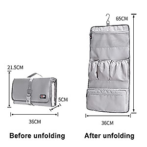 Buwico Travel Case for Dyson Airwrap, Portable Hanging Curling Iron Travel Bag with Hanging Hook, Waterproof Travel Storage Case Organizer for Dyson Airwrap (grey)