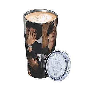 OAEWRE Gong Actors Yoo Stainless Steel Mug Insulated Tumbler Coffee Mugs with Lids and Straw Double Wall Vacuum Cup 20oz