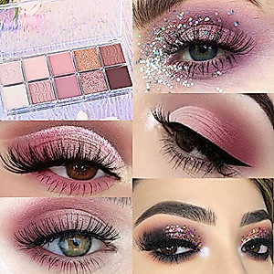 AMY'S DIARY 10 Colors Pink Eye Shadow Eyeshadow Palette, High Pigmented, Blendable Long Lasting Waterproof Nude Pink Neutral Eye Palette Makeup (14#)