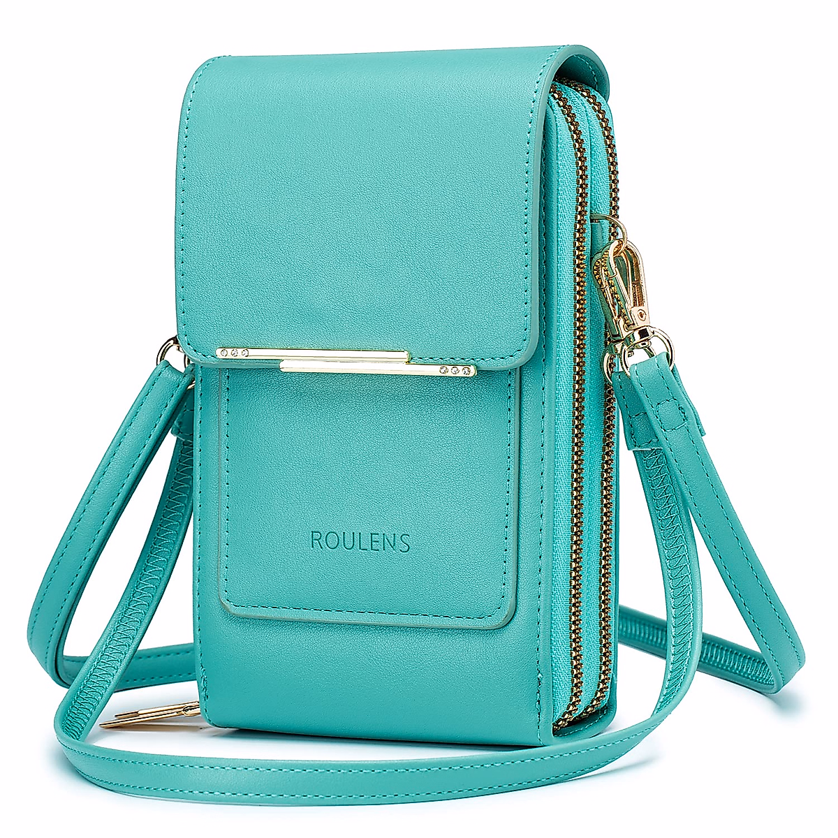 Roulens Small Crossbody Cell Phone Purse for Women, Touch Screen Bag Shoulder Handbag Wallet with Credit Card Slots