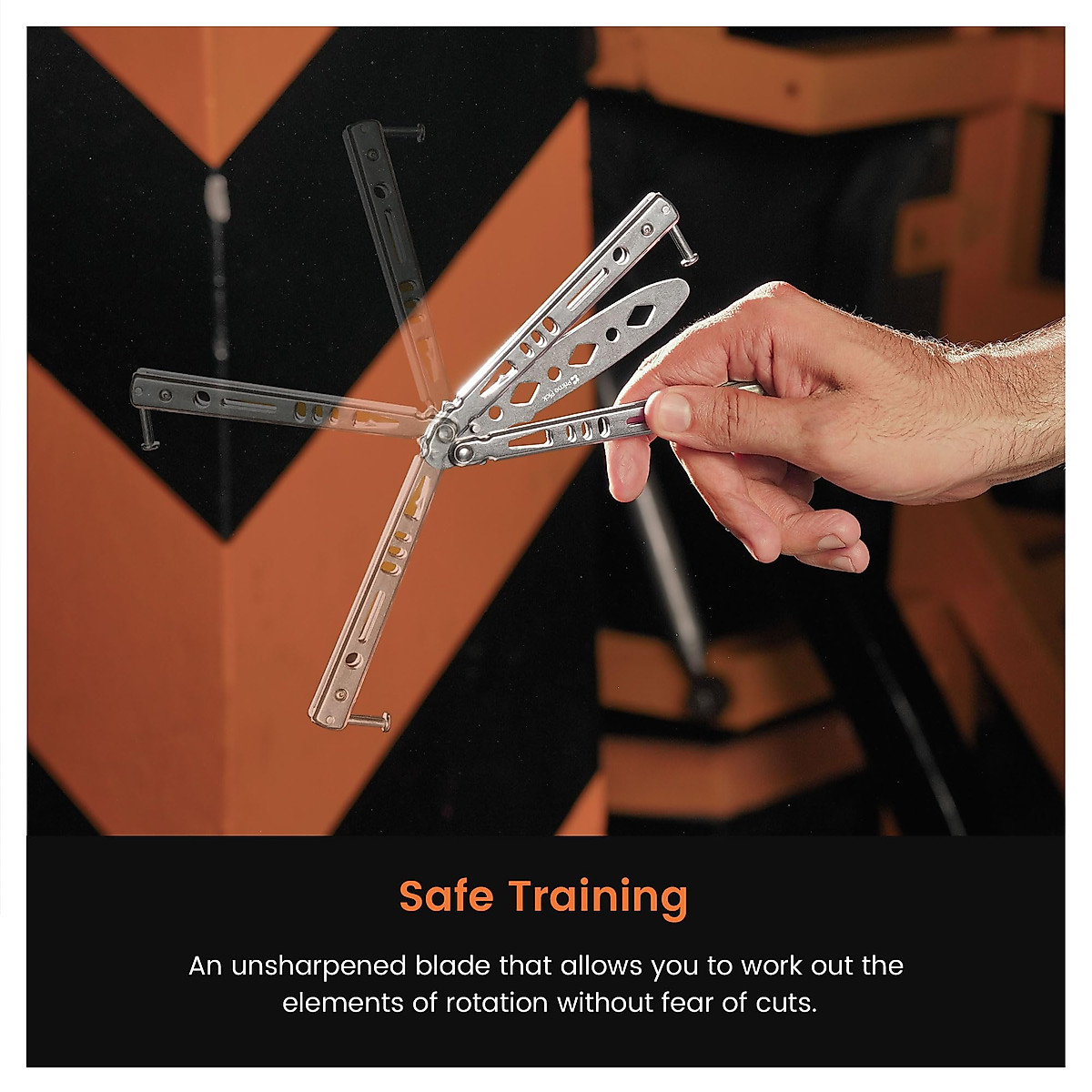 Butterfly Knife, Balisong Trainer Unsharpened Blade, 2 Practice Knives Set with Pouches Fully safe Not Real Blades