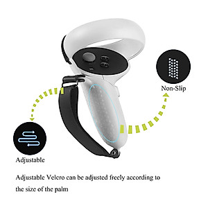 MUGEYMYD Touch Controller Grip Cover and Lens Cover for Oculus Quest 2 Accessories, Sweat-Proof and Anti-Throw, Protector with Knuckle Straps.(White)