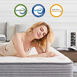 DIGLANT Twin Hybrid Mattress, 10 Inch Hybrid Tight Top Mattress, Memory Foam Pocket Spring Mattress Sleep Supportive & Pressure Relief, Medium Firm Feel Mattress in a Box, CertiPUR-US Certified
