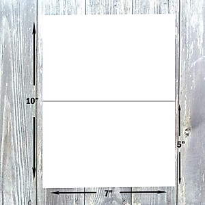 Hamilco White Cardstock Thick Paper - 5 x 7" Blank Folded Cards - Greeting Invitations Stationary - Heavy weight 80 lb Card Stock for Printer - 100 Pack