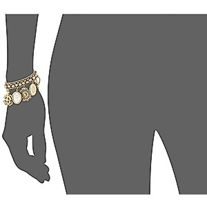 Anne Klein Women's 10-8096CHRM Premium Crystal Accented Gold-Tone Charm Bracelet Watch