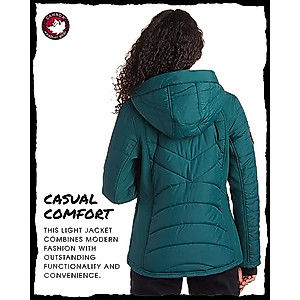 CANADA WEATHER GEAR Women’s Jacket – Lightweight Quilted Puffer Coat – Casual Jacket for Women (S-XL), Size X-Large, Ponderosa Green