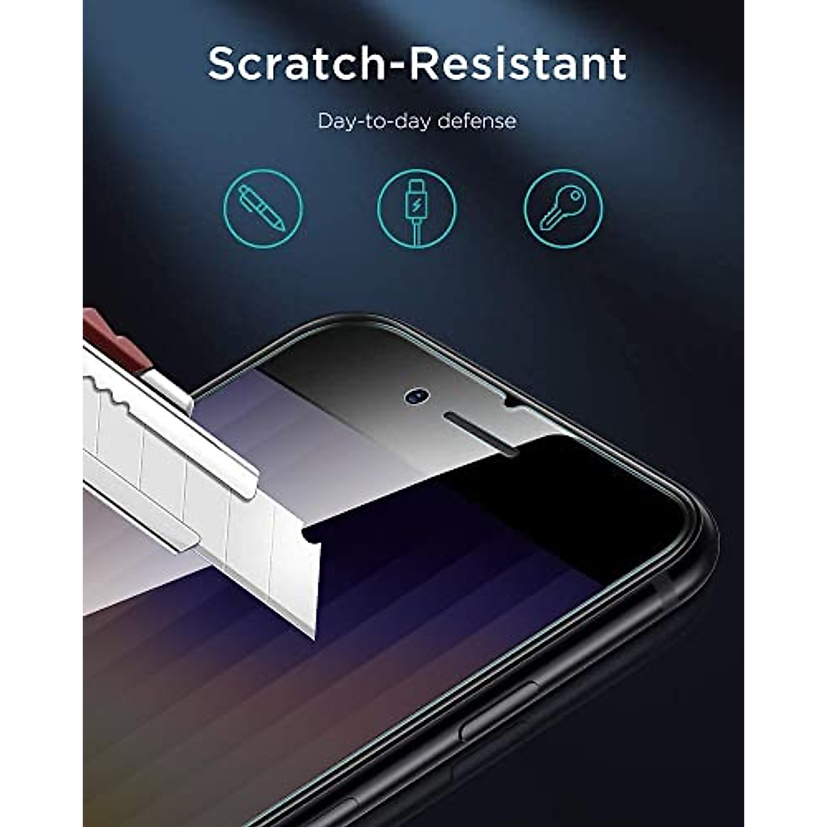 Fotbor Privacy Screen for iPhone SE 2020/2022, iPhone 2nd/3rd Generation Privacy Screen Protector, iPhone SE 2020/2022 Screen Protector Tempered Glass, 4.7-Inch, Anti Spy, 2-Pack (dark)