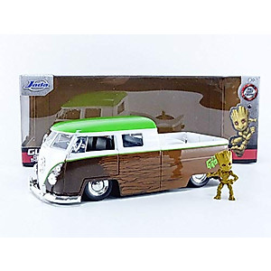 Marvel Guardians of The Galaxy 1:24 Volkswagen Bus Die-Cast Car & 2.75" Groot Figure, Toys for Kids and Adults