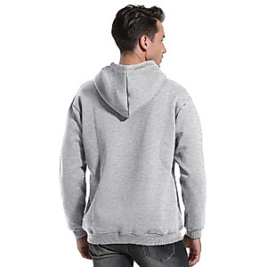 PEHMEA Men's Winter Warm Fleece Hoodie Pullover Long Sleeve Sherpa Lined Hooded Sweatshirt with Pocket(Grey-L)