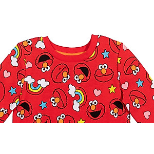 Sesame Street Elmo Toddler Girls French Terry Pullover Sweatshirt Red 3T
