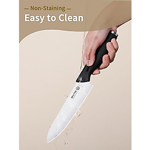 Ceramic Knife Set for Kitchen with Sheath: Sharp Blade Fruit Cutting Knives with Cover Clean Cut Edge Black Handle