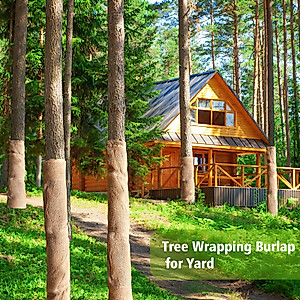 40" x 15 Feet Burlap Fabric Tree Wrap Roll Gardening Natural Burlap Fabric, Burlap Jute Fabric Blanket for Crafts Wedding Table Center Pieces Decoration Rustic Party Décor