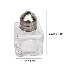 DOITOOL 10Pcs Mini Salt and Pepper Shakers - Glass Transparent Salt and Pepper Shakers Cute - Portable Mini Powdered Sugar Shaker Duster Salt Shaker for Travel, Camping, Baking