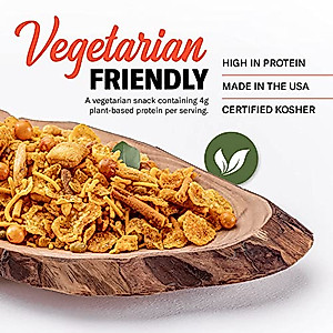 Sweet & Spicy Snack Mix - 7 oz Individually Wrapped Snack Bags - 6 Pack Bulk Snacks - Contains Peanuts - Trail Mix Individual Snacks for Adults - Party Mix & Pub Mix of Savory Hot Crunchy Salty Snacks