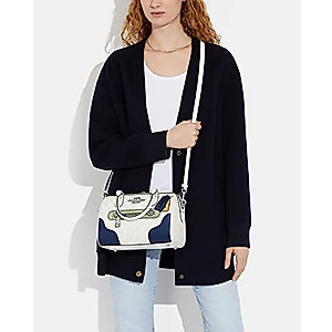 COACH Rowan Satchel In Signature Canvas, Illusion Glacier White Multi
