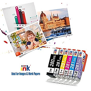starink Compatible Ink Cartridge Replacement for Canon 280 281 XXL PGI-280XXL CLI-281XXL for Pixma TS8320 TS9120 TS8220 TS8120 TS9100 TS8300 TS8200 TS8222 TS8322 Printer(PGBK/PB/BK/C/M/Y) 6-Pack