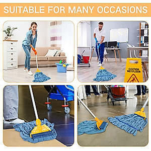 Lallisa 16 Pcs Bulk Commercial Mop Head Replacement 18 oz Tube Microfiber Mop Heads for Floor Cleaning Industrial Mop Heads Blue Looped End Wet Mop Head Refill for Home Commercial Industrial Use