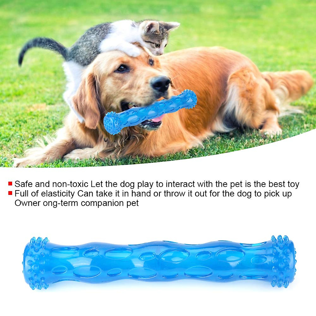 JOROBURO Dog Chew Toys, Silicone Non Toxic Tasteless Safe Bite Resistant Pet Molar Teeth Cleaning Stick, Puppy Toothbrush Interactive Dog Toys for Small Medium Large Dogs Pet (Blue L)