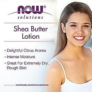 NOW Foods Solutions, Shea Butter, Skin Emollient, Seals in Moisture for Dry Rough Skin, 16-Ounce