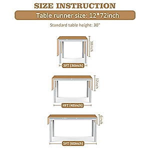 OurWarm Macrame Table Runner Farmhouse Style, Natural Burlap Boho Table Runner Modern Farmhouse Decor Rustic Woven Cotton Crochet Lace for Bohemian, Rustic,Bridal, Shower Wedding, Dinner, 72" x 12"