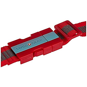 SwissGear Adjustable Luggage Strap with Snap-Lock Buckle - Fits Bags up to 72-Inches, One Size, Red