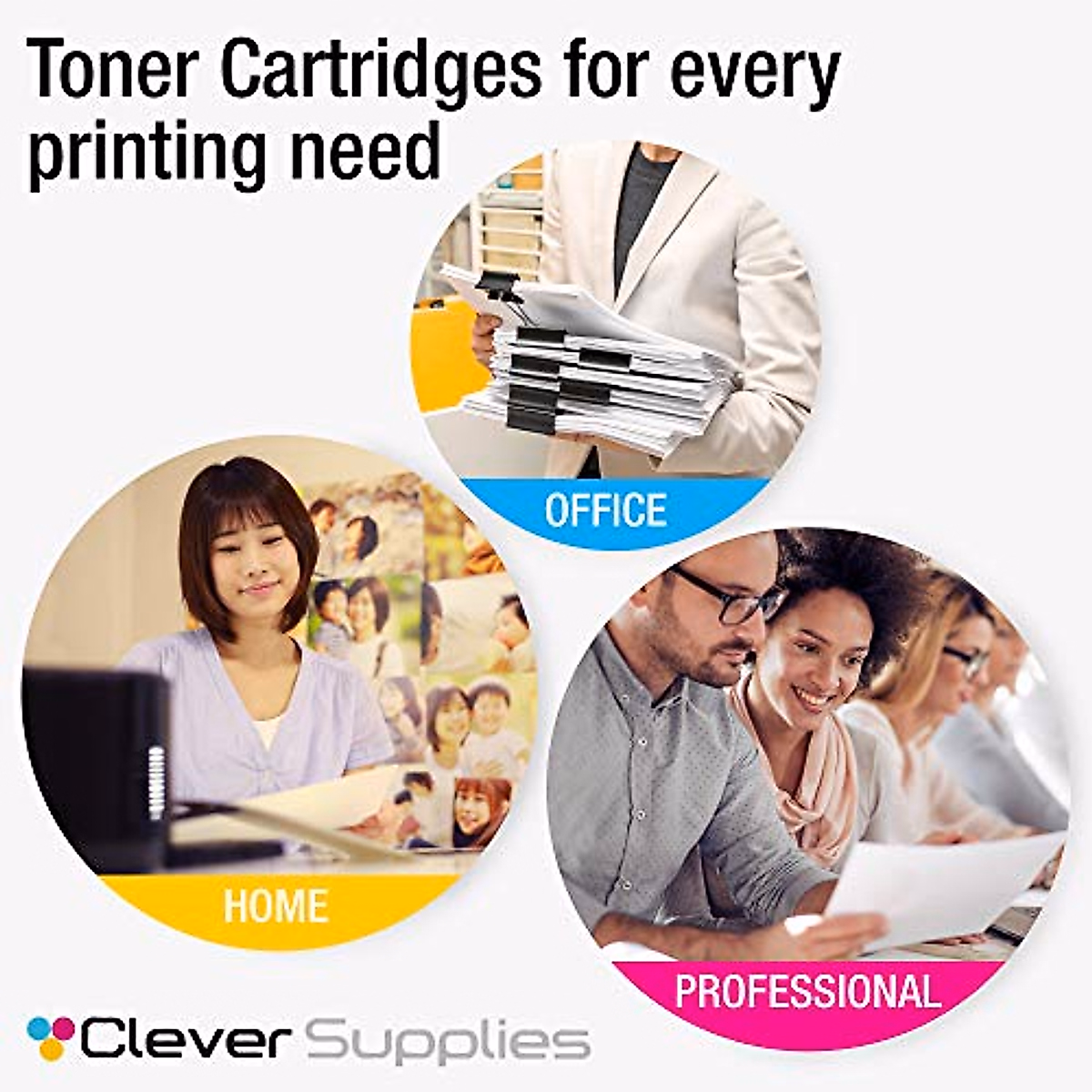 CS Compatible Toner Cartridge Replacement for Dell E525W 593-BBJX Black 593-BBJU Cyan 593-BBJV Magenta 593-BBJW Yellow Multifunction E525W 5 Color Set