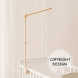 Baby Crib Mobile Holder - Wooden Mobile Arm for Crib,Crib Mobile Arm,Mobile Crib Hanger (Wooden Arm)