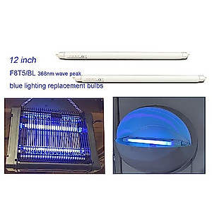 (2Pack) F8T5/BL 12 inch Replacement Black Blue Light Bulb, G5 base,T5 F8W BL368 Linear Fluorescent Blue Lamps