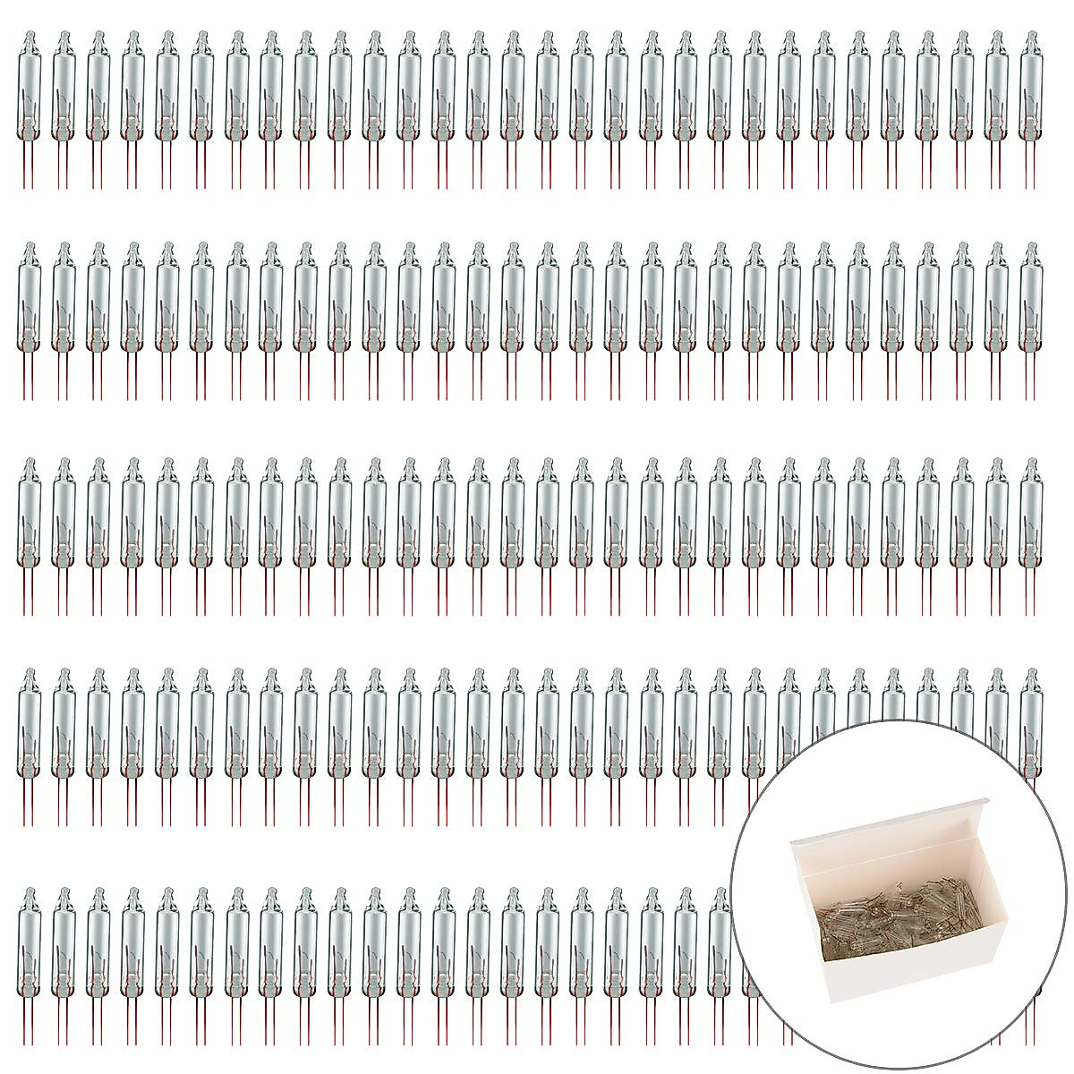 Christmas Replacement Mini Light Bulbs 2.5 V 0.17 A Clear Glass Bulbs for Christmas Trees Incandescent Lights | 150 Pcs