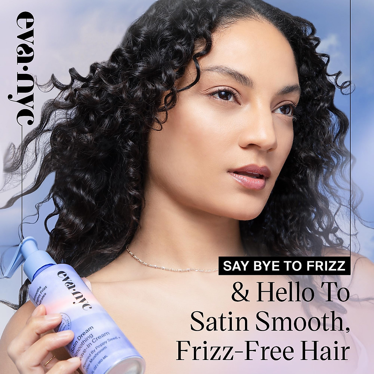 Eva NYC Satin Dream Smoothing Leave-In Cream for Thick Hair, Daily Softening Conditioner, GMO-Free Anti-Frizz, 5.4 fl oz