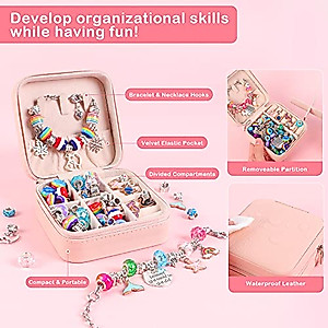 BOYIYUEQI Charm Bracelet Making Kit for Girls, DIY Beaded Jewelery Making, Unicorn/Mermaid/Swan/Dreamy/European Craft Gifts for Teen Girls Age 8-12