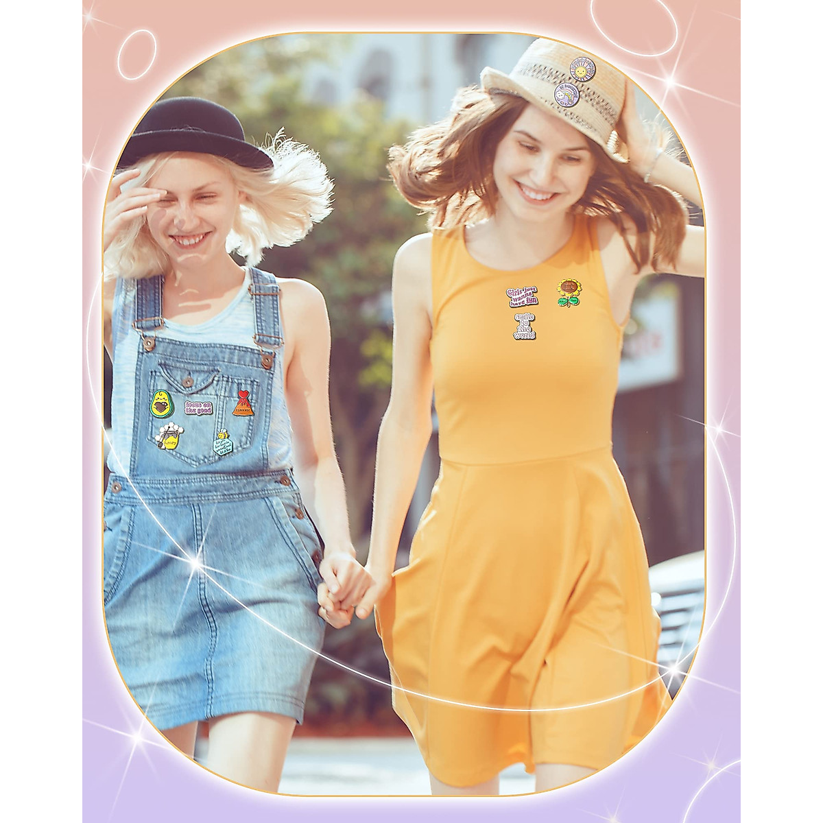 23 Pcs Positive Pins Inspirational Lapel Pin Cartoon Cute Pins Motivational Pins for Backpacks Aesthetic Brooch Pin Badges for Women Girl Jeans Jackets Hats Decor (Vivid Style)