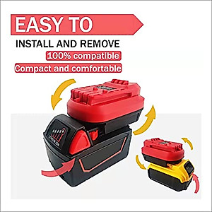 Laimiao Battery Adapter for Craftsman 20V Cordless Tools,DM18MAN Adaptor for DeWalt 20V and for Milwaukee 18V Li-on Battery Convert to for Craftsman New 20V Power Tool,Battery Replacement,Red