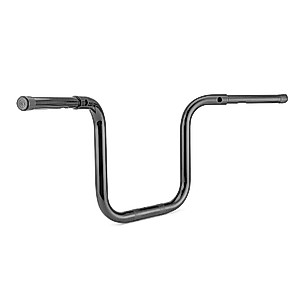 WeiSen Gloss Black 13" Rise Ape Monkey Bar Handlebar 1-1/4" Mini Ape Handle Bars Compatible with 2015-2023 Harley Touring Road Glide FLTR FLTRXS FLTRU FLTRX (No Extend Cable need)