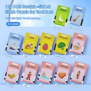 Talking Flash Cards Toddler Learning Toys for 3 4 5 Years Old Boys Girls, Niyann Educational Toys 224 Words Audible Preschool Learning Resources Christmas Birthday Gifts for Kids Ages 3-6