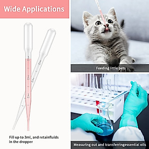 G2PLUS 100PCS 3ml Disposable Plastic Essential Oils Graduated Transfer Pipettes for Science Laboratory, Experiment, Essential Oils, Make up Tool