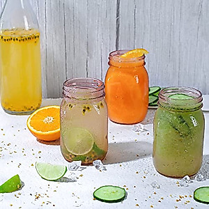 Amzcku 32 oz Pink-Purple Mason Jars with Lids, 6 Pack Wide Mouth Quart Canning Jar, Safe For Storage, Canning, Pickling, Preserving, Fermenting, DIY Crafts & Decor