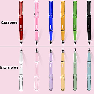 Ablink 6pcs Everlasting Pencil, Inkless Pencils Eternal with 6pcs Replacement Nibs, Infinite Pencil Magic Pencils, Portable Reusable Erasable Writing Pencil, for Writing Art Sketch Painting Tool