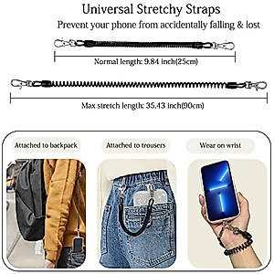 BERITNI Cell Phone Lanyard, Adjustable Length Crossbody Universal Nylon Phone Strap with Patch, Black