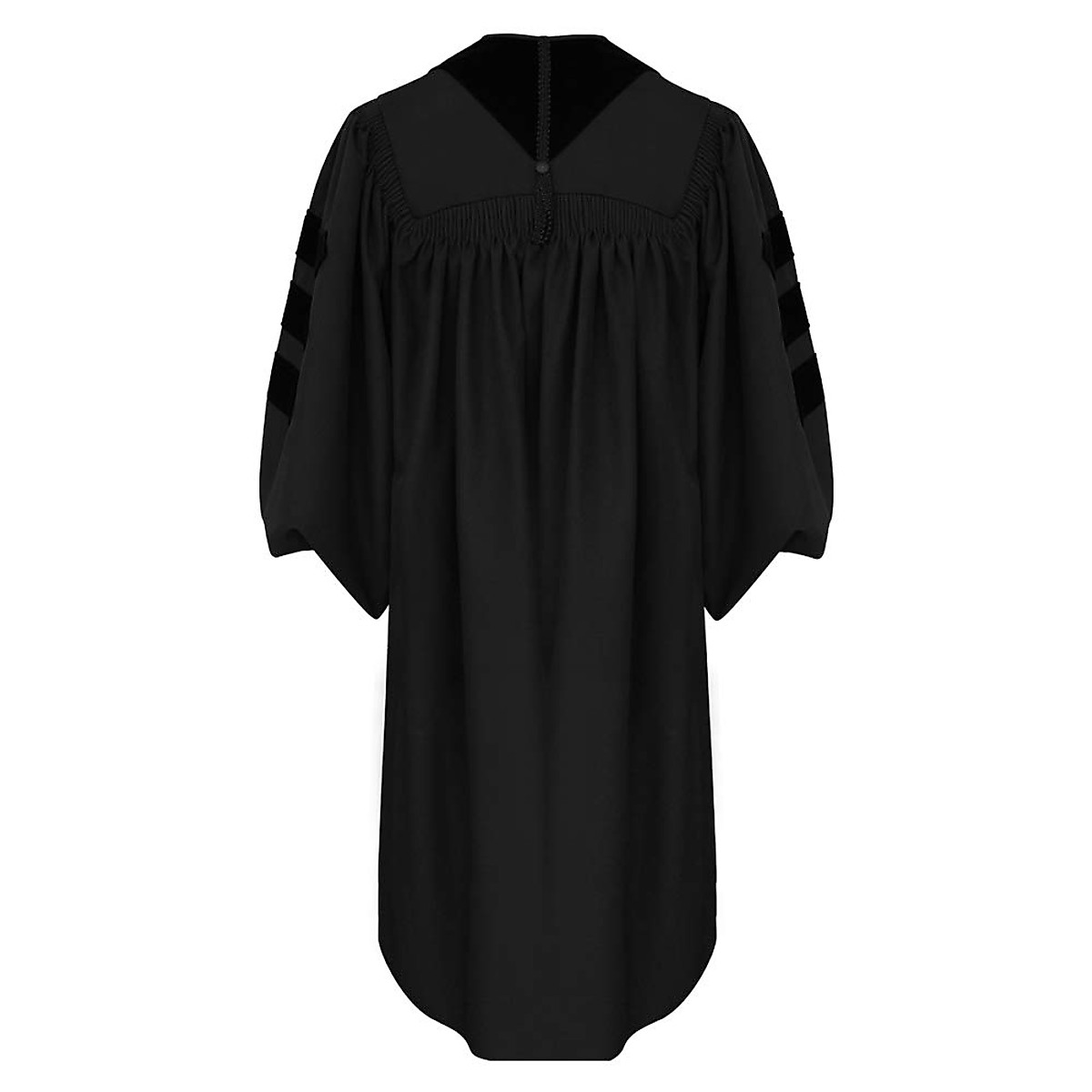 Endea Graduation Deluxe Classic Matte Black Doctoral Gown Academic Regalia Unisex (45 (5'0" - 5'2")) Matte Black