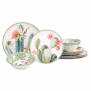 Certified International Desert Beauty 12 Piece Melamine Dinnerware Set, Service For 4