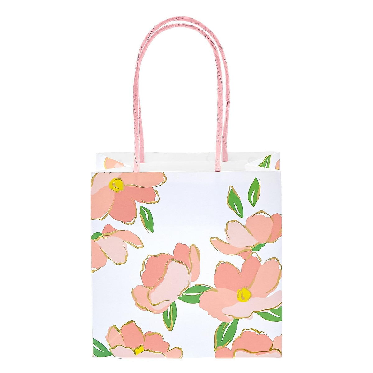 Sparkle and Bash Mini Gift Bags with Handles in 3 Pink Designs (5 x 5 x 3 in, 12 Pack)