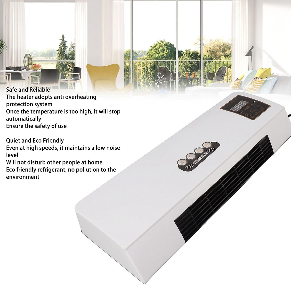 Wall Mounted Heate Mobile Small Wall Heater Natural Wind and Warm Air Blower Heating Machine Wide Angles Mobile Small Easy-Mount Heater Air Heater Use US Plug 110V 40-50℃