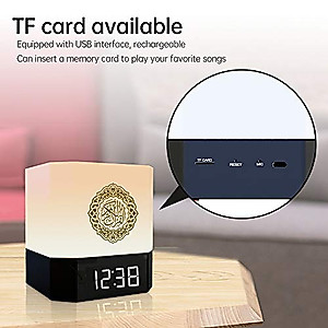 Swthlge Quran Cube,Quran Speaker Quran Player Remote & APP Control AZAN Speaker Quran lamp MP3 Eid Mubarak hajj Gift
