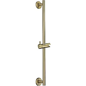 TRUSTMI Slide Bar 26 Inch with Adjustable Handheld Shower Head Holder Brass, Wall Mounted, Brushed Gold