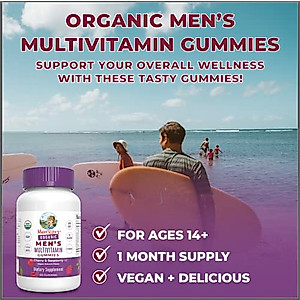 USDA Organic Men' s Multivitamins Gummies & Magnesium Citrate Gummies Bundle by MaryRuth's | Immune Support | Calm Magnesium Gummies for Adults & Kids 4+ | Stress Relief, Bone, Nerve, Gut Health