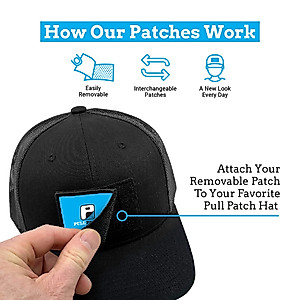 Pull Patch Curved Bill Snapback Trucker Hat | Black Tactical Cap | 2x3 in Loop Surface to Attach Morale Patches