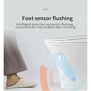 Vanity Art Smart Toilet with Bidet Built in, 1-Piece Toilet with Heated Seat, Night Light, Elongated Tankless Toilet with Auto Flush, Seating Sensor, Air Drying, Foot Induction Flush, VAST68G